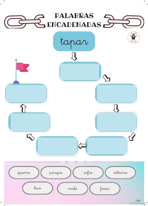 Palabras encadenadas 2. Ficha interactiva | TopWorksheets