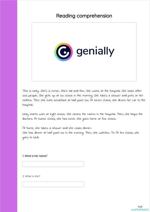 Reading comprehension. Interactive worksheet | TopWorksheets