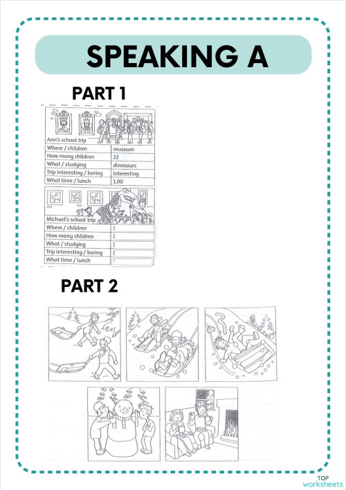 SPEAKING - CARD A. Interactive worksheet | TopWorksheets
