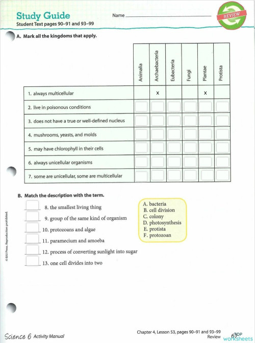 Lesson 53: Study Guide Pg 67-68. Interactive worksheet | TopWorksheets