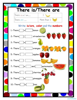 THERE IS-THERE ARE FRUITS. Interactive worksheet | TopWorksheets