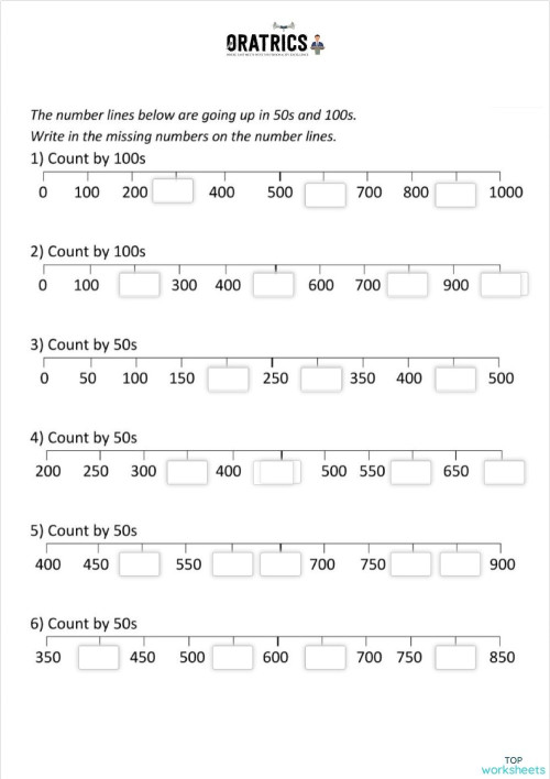 Number Line AA. Interactive worksheet | TopWorksheets