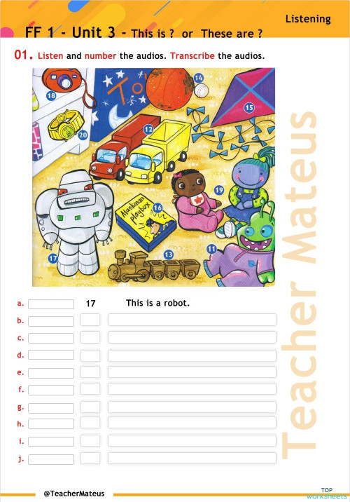 FF 1 - Unit 03 - Test 4 - Listening. Interactive worksheet | TopWorksheets