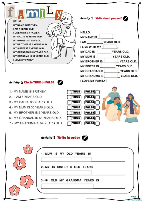 FAMILY READING. Interactive worksheet | TopWorksheets