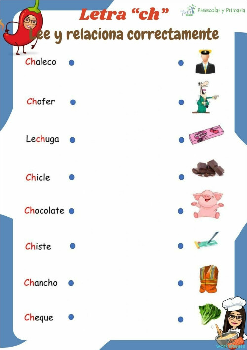 Lectura con "ch"_Mtra. Faby. Ficha interactiva | TopWorksheets