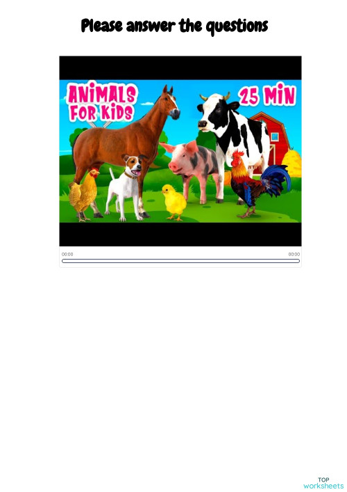 Farm anials. Interactive worksheet | TopWorksheets