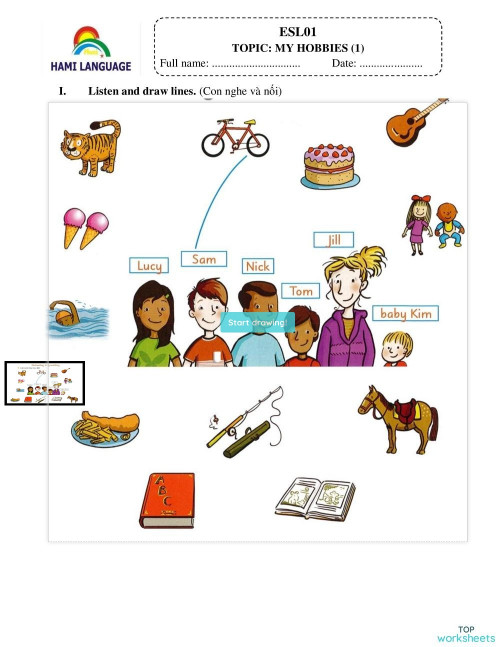 ESL01_L27_HOBBIES_Listening. Interactive worksheet | TopWorksheets
