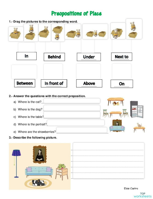 Prepositions of place. Interactive worksheet | TopWorksheets