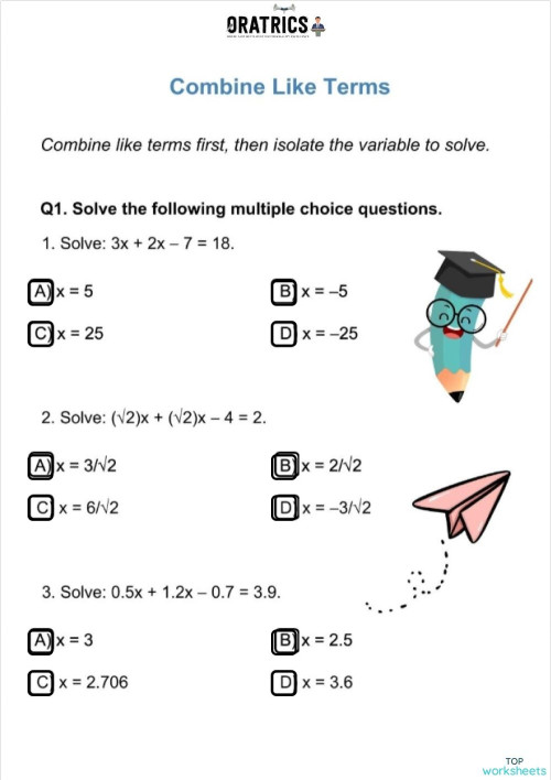 Squares and Cubes 115. Interactive worksheet | TopWorksheets