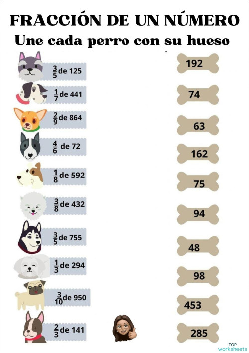 fracción de un número ficha. Ficha interactiva | TopWorksheets