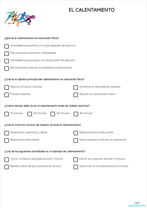 EL CALENTAMIENTO. Ficha interactiva | TopWorksheets