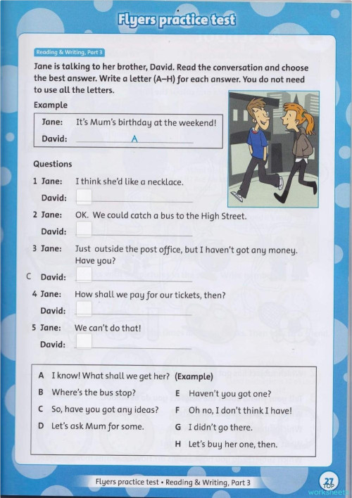 000 6th Reading and Writing Part 3. Interactive worksheet | TopWorksheets