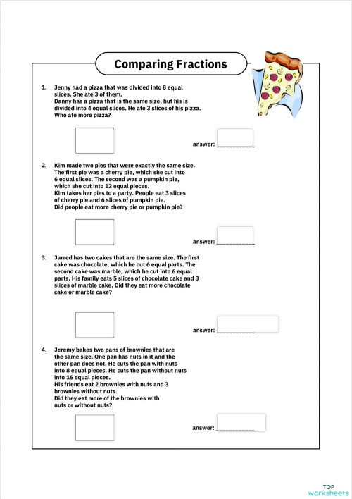 G04M08L24_WE01_Comparing fractions word problems. Interactive worksheet ...