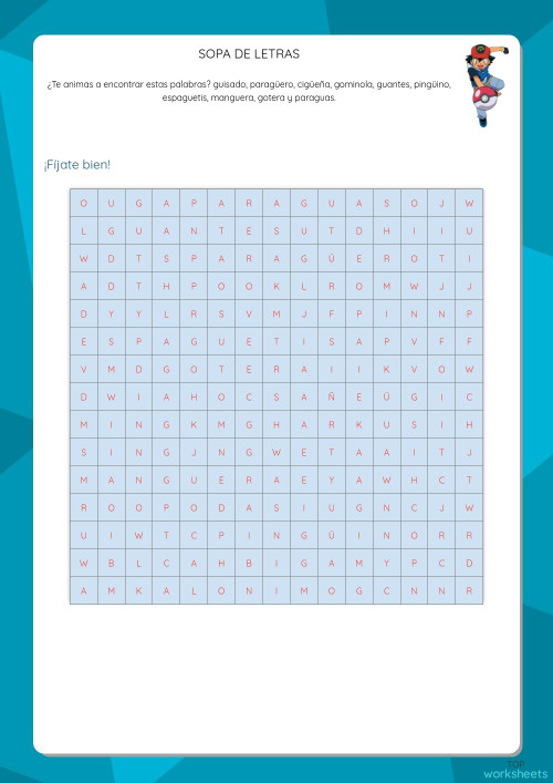 SOPA DE LETRAS. Ficha interactiva | TopWorksheets
