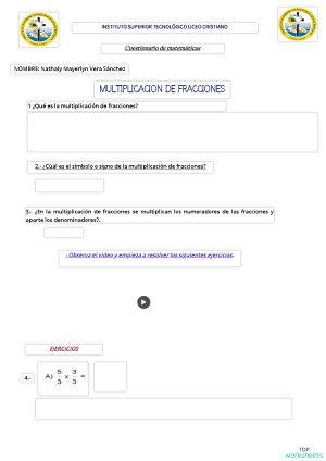 MULTIPLICACION DE FRACCIONES. Ficha interactiva | TopWorksheets