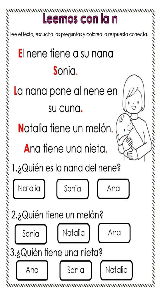 Lectura letra N/colegio Petit. Ficha interactiva | TopWorksheets
