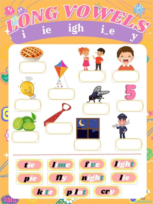 Long Vowels i ใบงานเชิงโต้ตอบ | TopWorksheets
