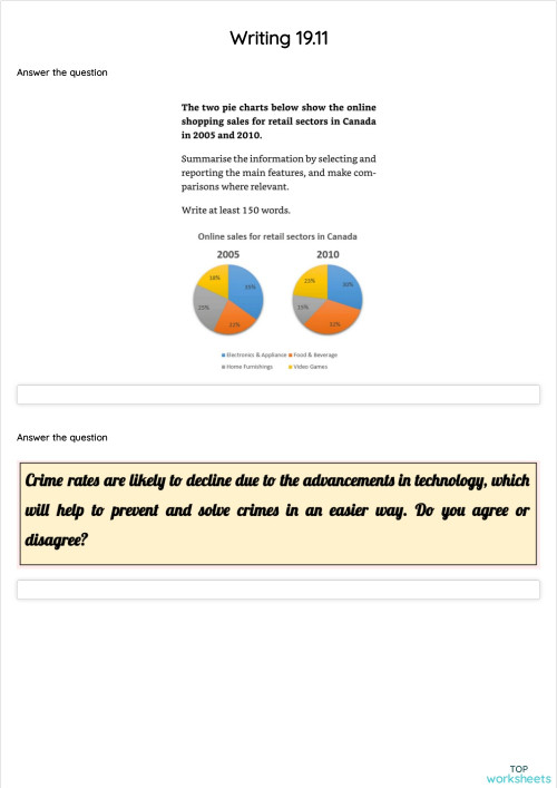 Writing 19.11. Interactive worksheet | TopWorksheets