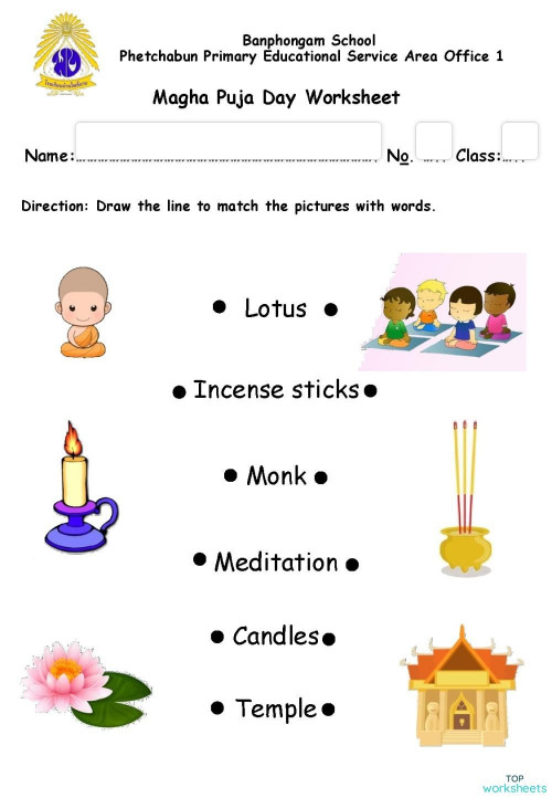 Magha Puja Day ใบงานเชิงโต้ตอบ | TopWorksheets