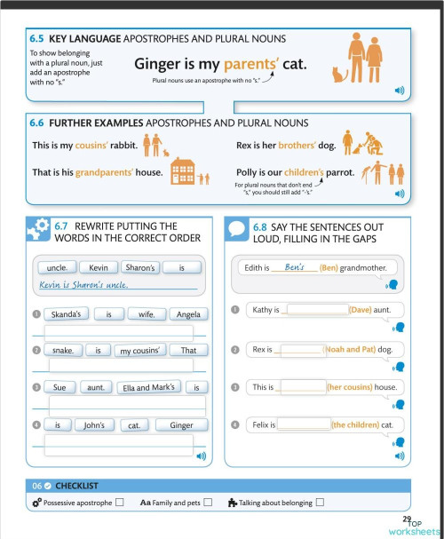 family and animals 5. Interactive worksheet | TopWorksheets