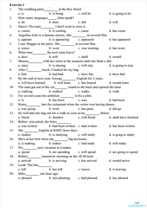MIX TENSE 02. Interactive worksheet | TopWorksheets