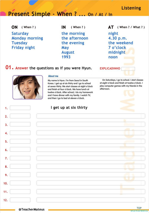 Speaking: interactive worksheets and online exercises | TopWorksheets