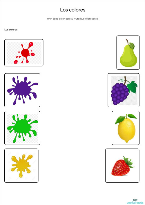 Colores: fichas interactivas y ejercicios online | TopWorksheets