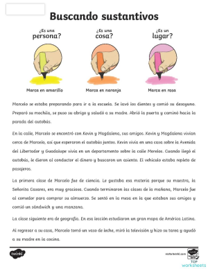 Lectura_Sustantivos. Ficha interactiva | TopWorksheets