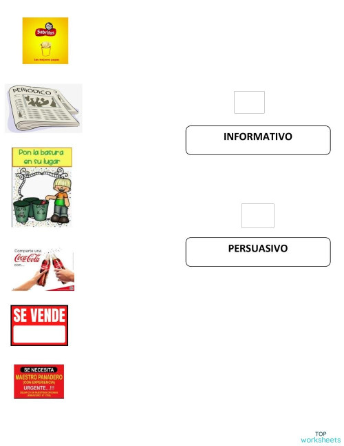 TEXTO INFORMATIVO Y PERSUASIVO. Ficha interactiva | TopWorksheets