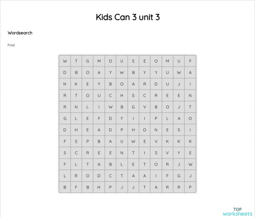 Kids Can 3 unit 3. Interactive worksheet | TopWorksheets