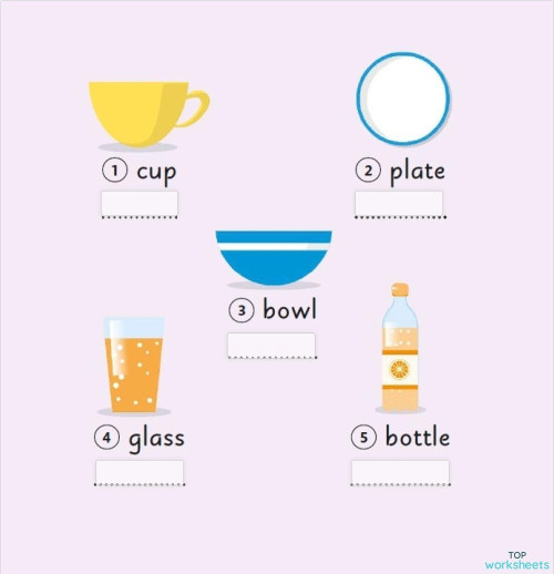 5 words a day dishes. Interactive worksheet | TopWorksheets