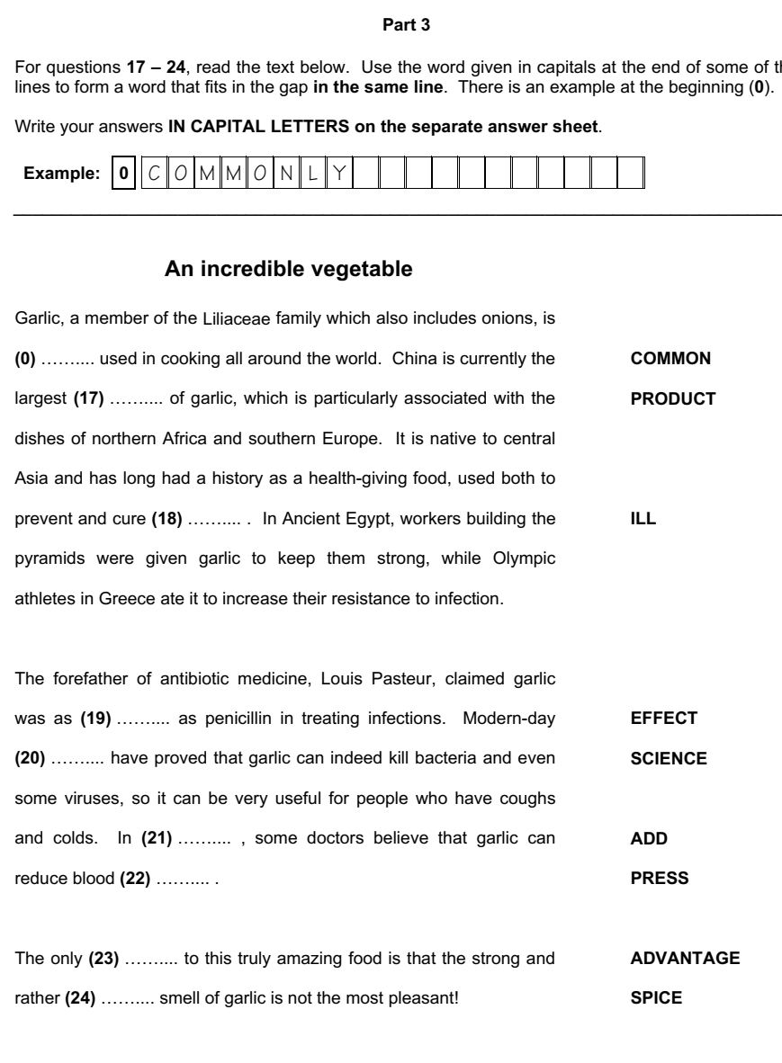 FCE SAMPLE TEST 1 2015. Interactive worksheet | TopWorksheets