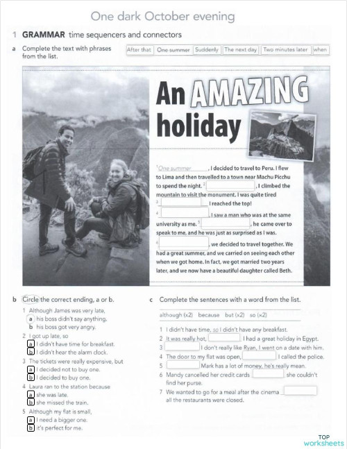 ACT 2- ONE DARK OCTOBER EVENING-2ND TERM. Interactive worksheet ...