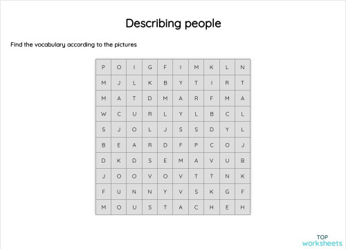 Describing people. Interactive worksheet | TopWorksheets