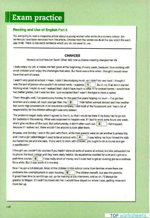 Rd & UE part 6 FCE. Interactive worksheet | TopWorksheets