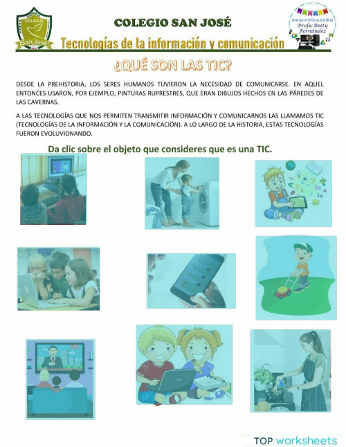 Tic-s. Ficha interactiva | TopWorksheets