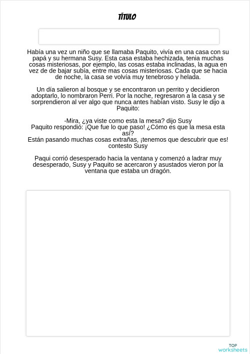 cuento: fichas interactivas y ejercicios online | TopWorksheets