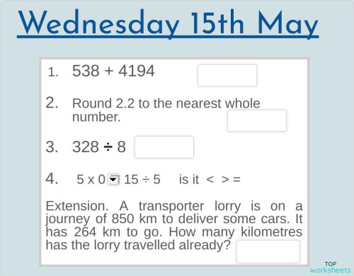 5 A Day 15.05.24. Interactive worksheet | TopWorksheets