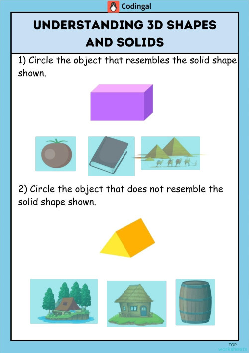 3D shapes: interactive worksheets and online exercises | TopWorksheets