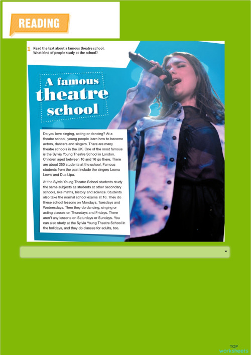 UNIT 3 WB READING PAGE 18. Interactive worksheet | TopWorksheets