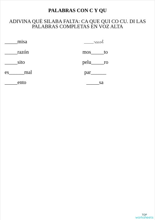 Ejercicio Orden Alfabético. Ficha interactiva | TopWorksheets