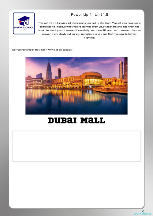 Power Up 4 | Unit 1.3. Interactive worksheet | TopWorksheets