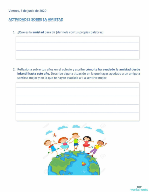 Actividad sobre la amistad . Ficha interactiva | TopWorksheets