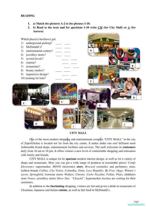 Shopping in ZP (part 4). Interactive worksheet | TopWorksheets