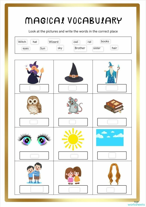 Vocabulary. Magical school. Interactive worksheet | TopWorksheets