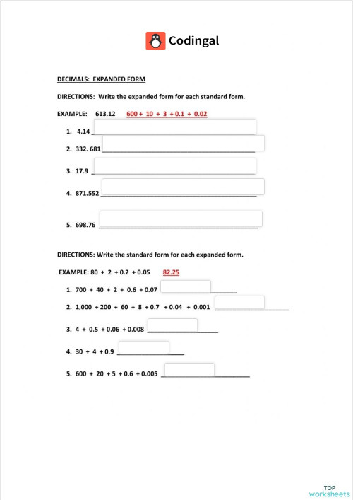 M_G05T02_WC01_Decimals. Interactive worksheet | TopWorksheets