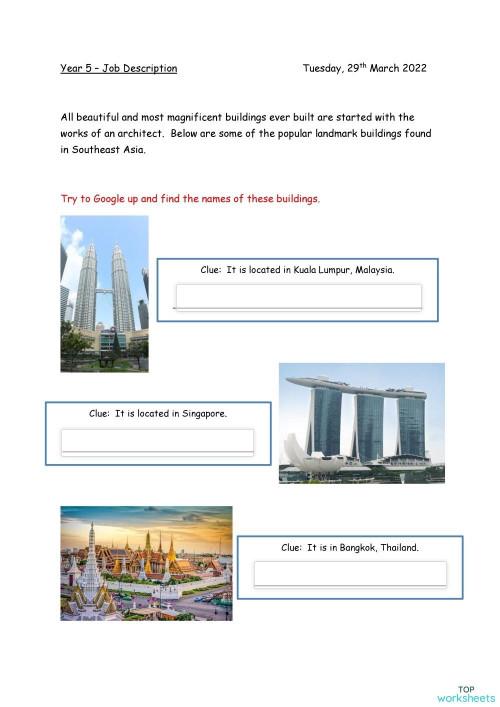 EngY5W13T2 - Architects. Interactive worksheet | TopWorksheets