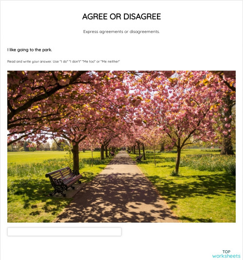 AGREE OR DISAGREE. Interactive worksheet | TopWorksheets