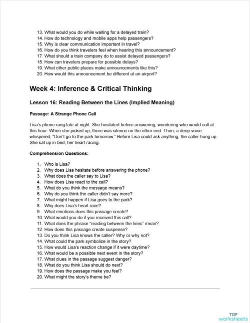 Reading comprehension B1. Interactive worksheet | TopWorksheets