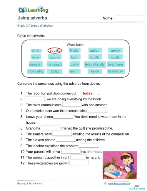 Adverbs Worksheet. Interactive worksheet | TopWorksheets